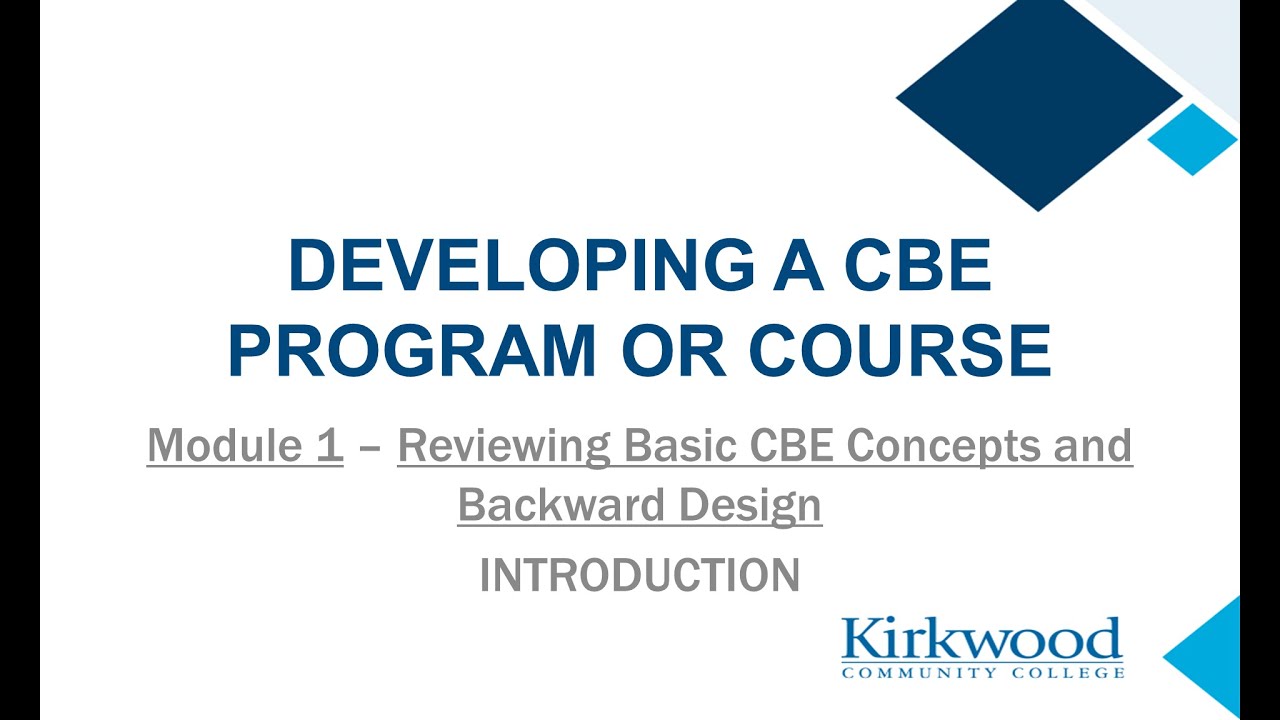 CBE @ KCC: Developer Training (Module 1 Introduction)