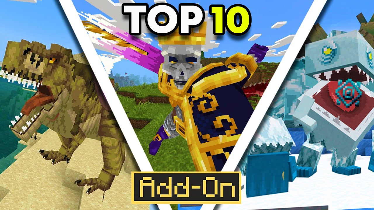 Top 10 Minecraft Bedrock ADDONS For Survival (Marketplace)