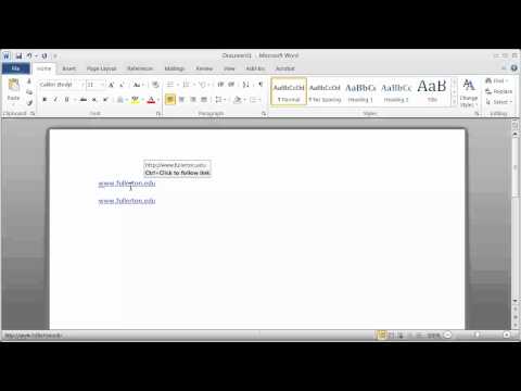 Creating Working Links In A Word Document