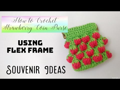 How to Crochet A Strawberry Coin Purse (using Flex Frame)
