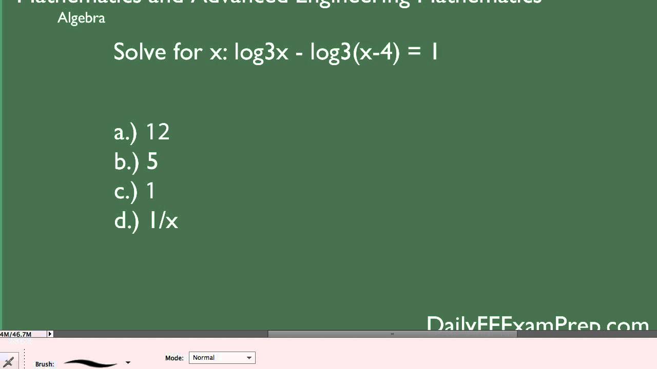 Daily FE Exam Prep - 12 - Math - Logarithms 2