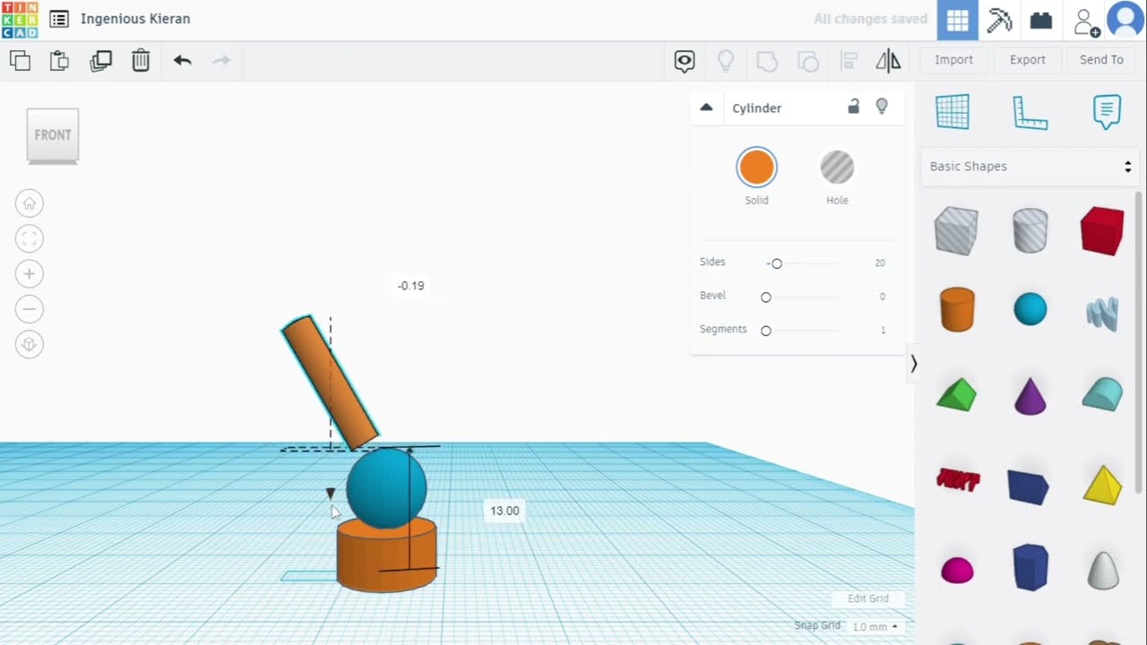TinkerCAD Tutorial, Designing Leg of Moon Lander