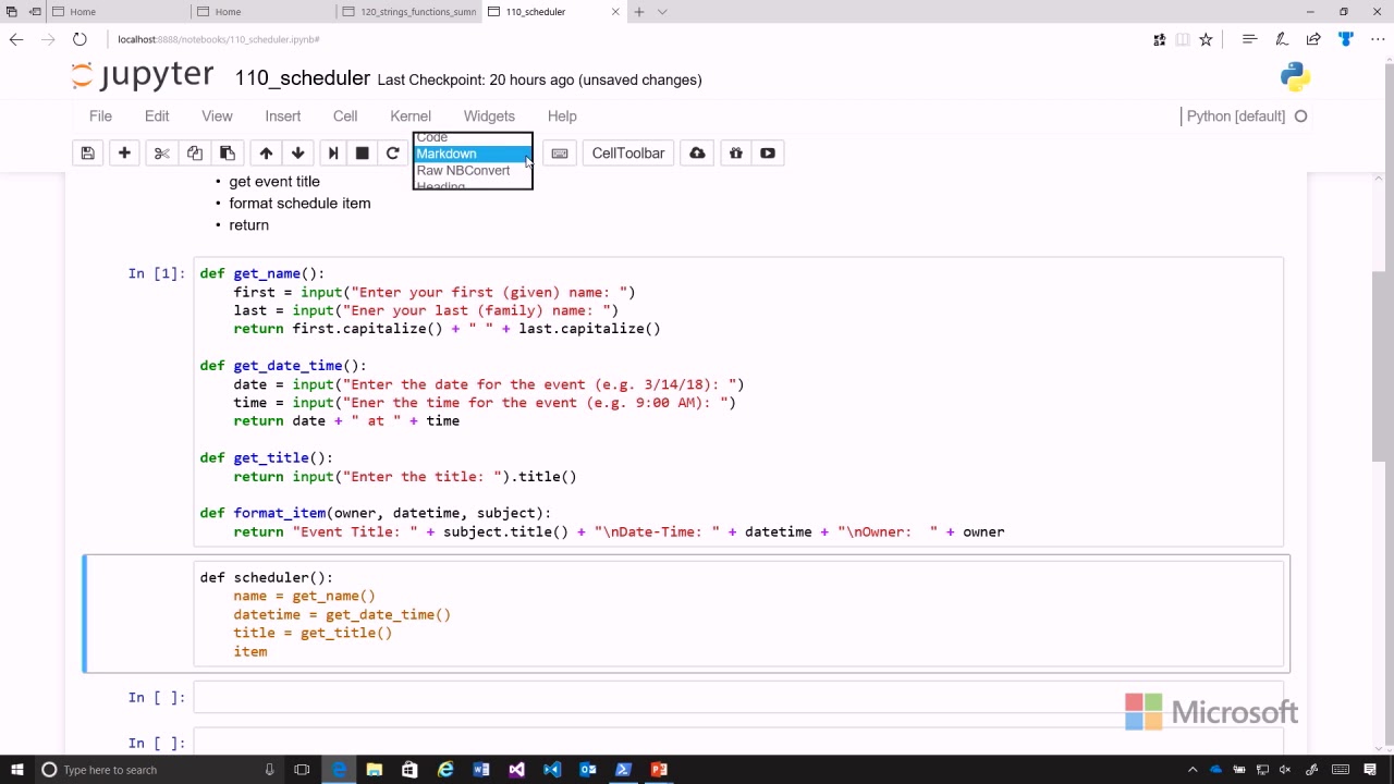 37 Python Beginner Strings and Functions - Build Scheduler Function
