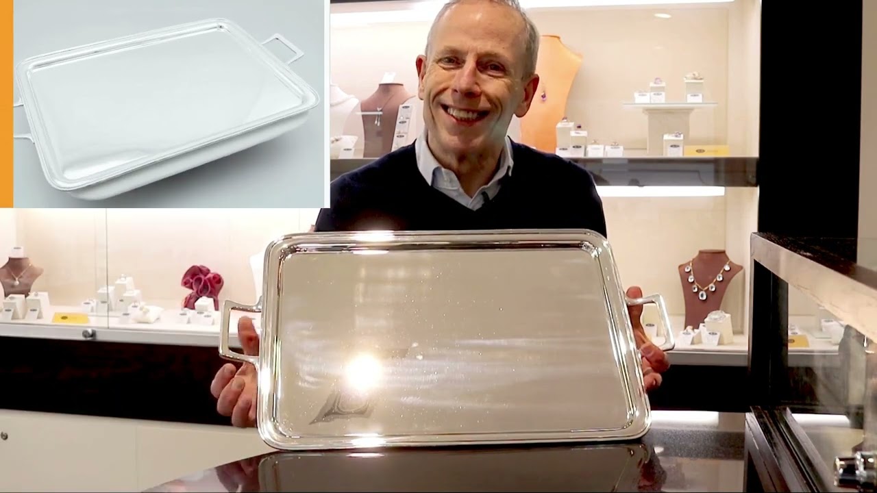 STERLING SILVER TRAY - ANTIQUE GEORGE VI (1939)