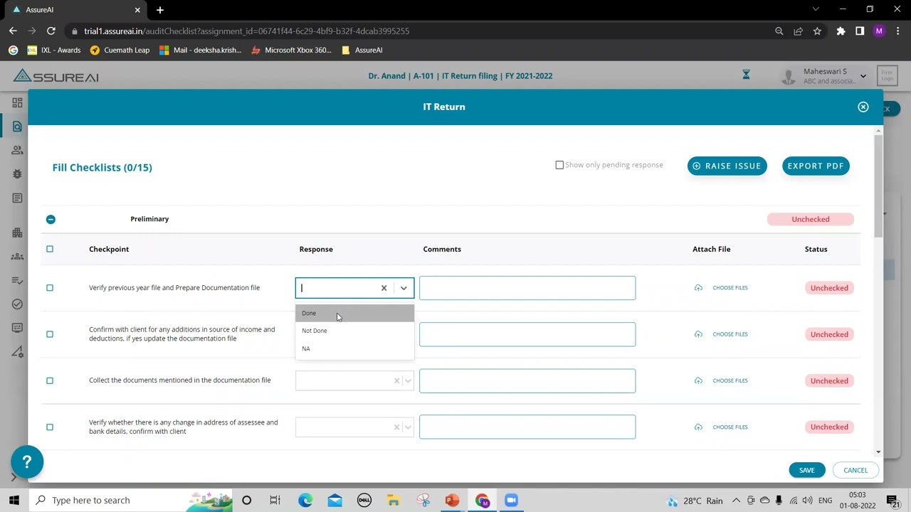 8.4.Audit Checklist-Fill checklist