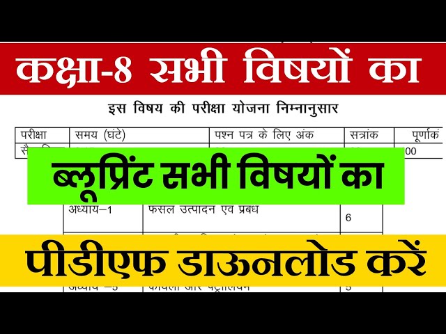 Complete Guide to RBSE Class 8 Syllabus and Blueprint for 2023 Board ...