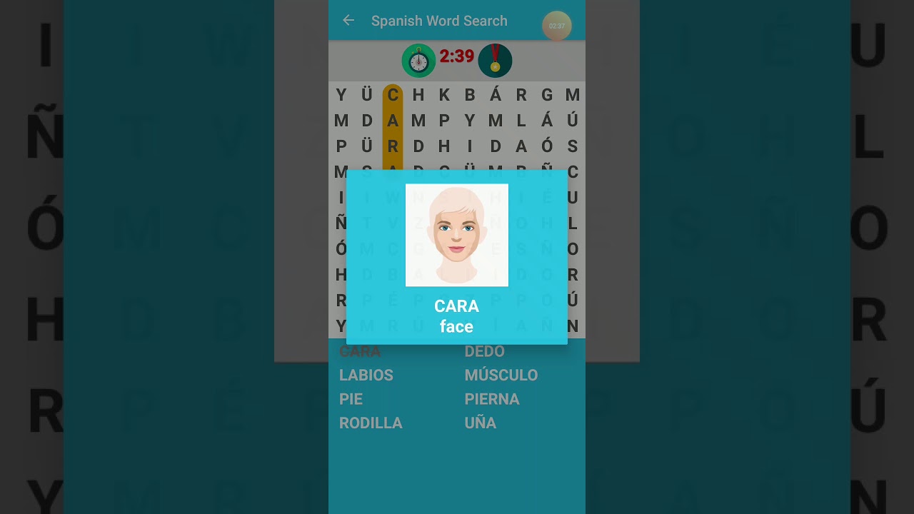 BODY - SPANISH WORD SEARCH