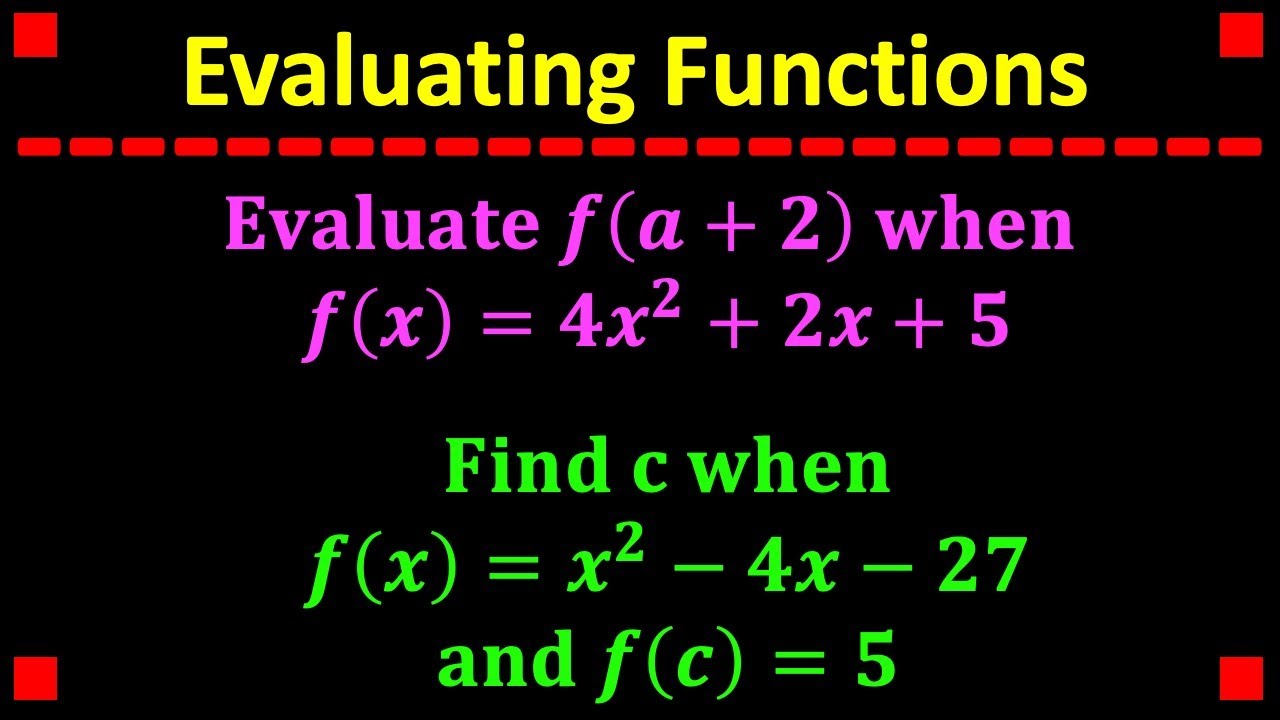 A Review of Working with Function Notation