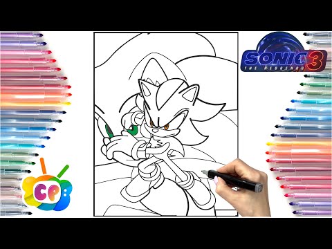 Sonic coloring page new / Sonic the hedgehog 3 movie / HOW TO DRAW Shadow the Hedgehog EASY