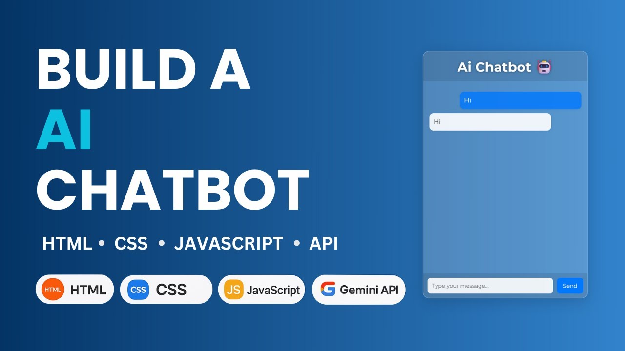 Build an AI Chatbot Using Gemini API with HTML, CSS & JavaScript | Step-by-Step Tutorial