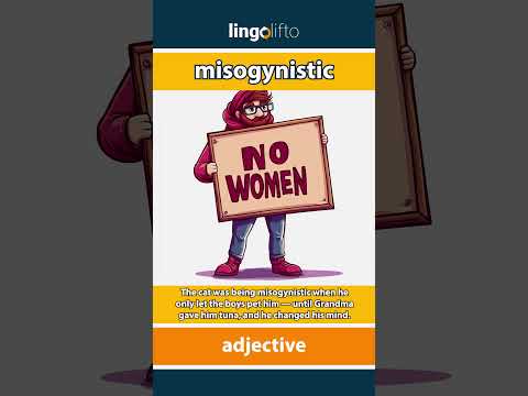 🇬🇧 Misogynistic Meaning : Flash Card : Learn English Vocabulary