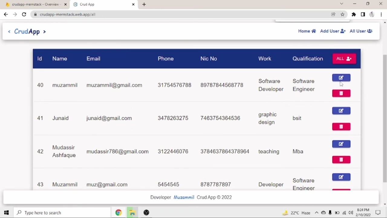 Crud Application  | MERN | Full Stack ( demo video)