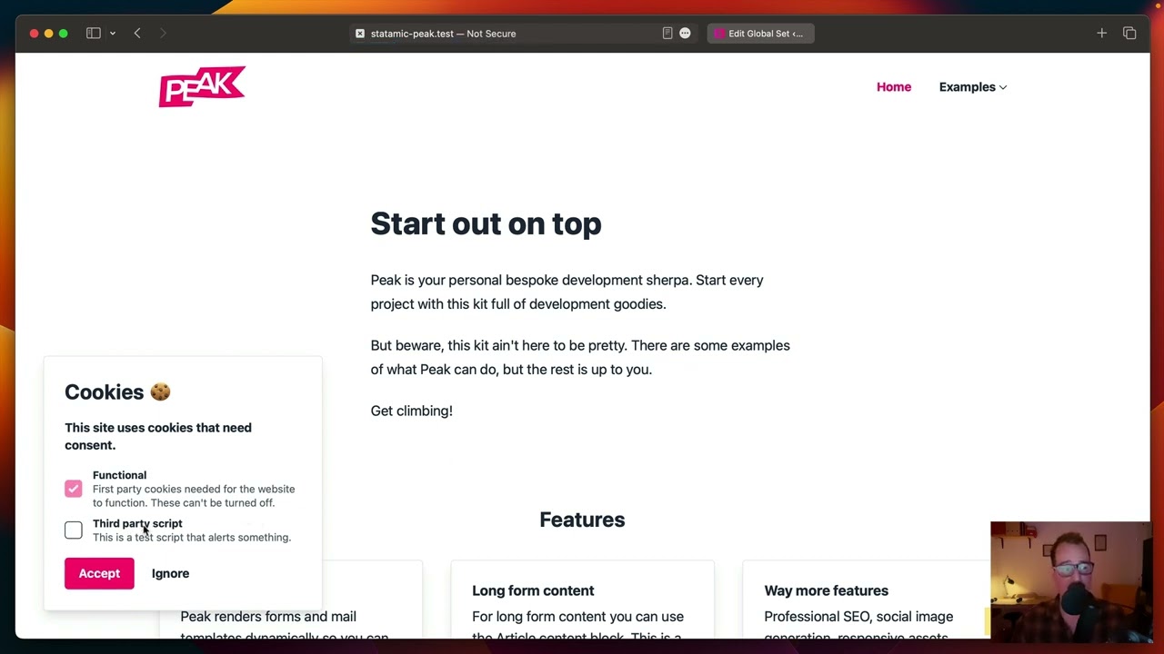The new Cookie Banner in Statamic Peak