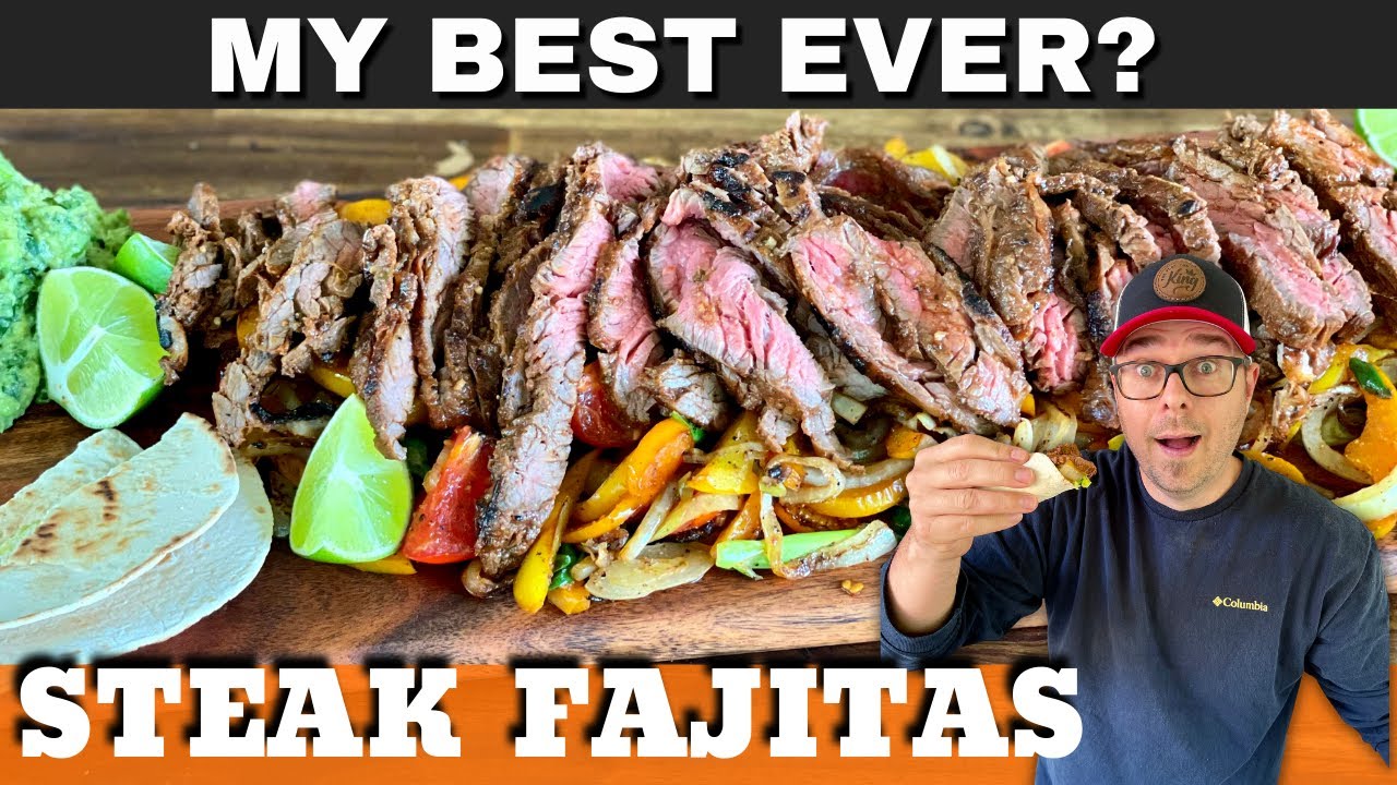 MY WIFE'S FAVORITE STEAK FAJITAS with a Homemade Marinade - on the Traeger Flat Rock Griddle