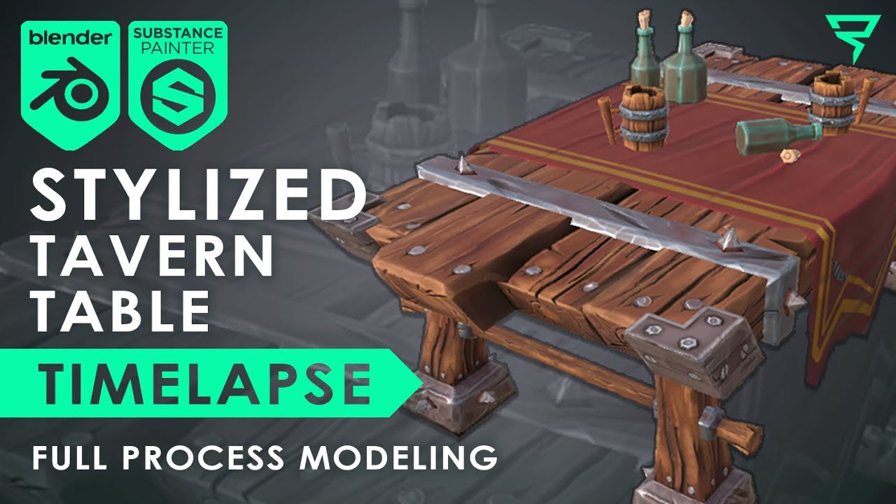 Stylized Tavern Table - 3D Modeling Timelapse