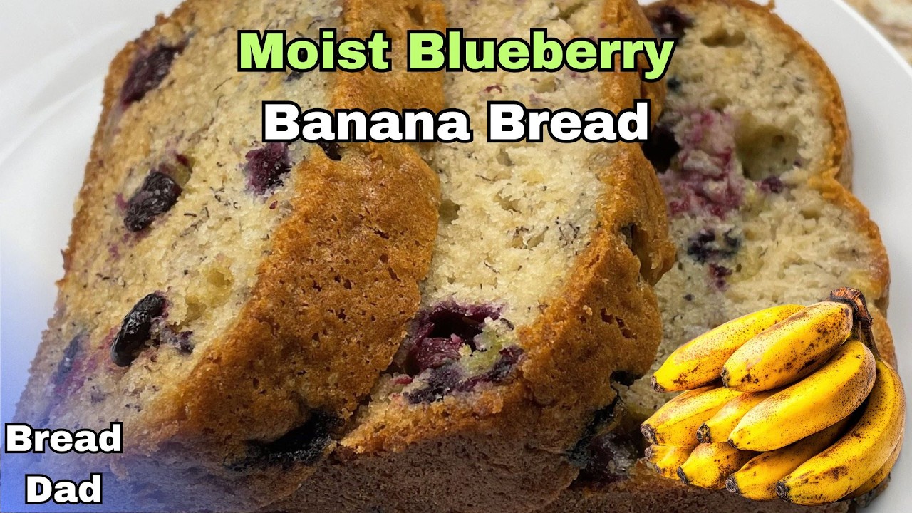 How to Make A SUPER Moist Blueberry Banana Bread - Easy Recipe
