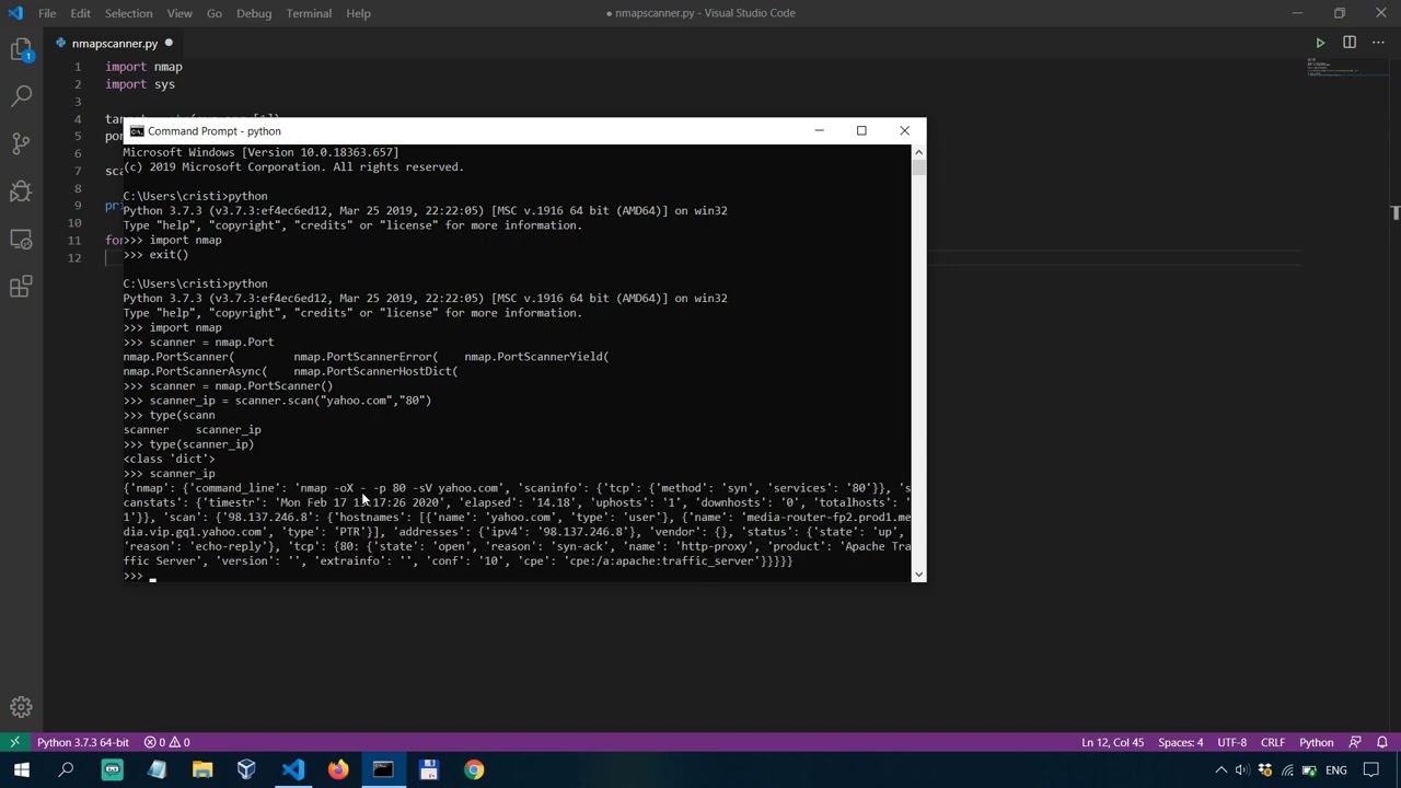 Python for Pentesters II - 2 - Building a Basic Port Scanner using NMAP in Python
