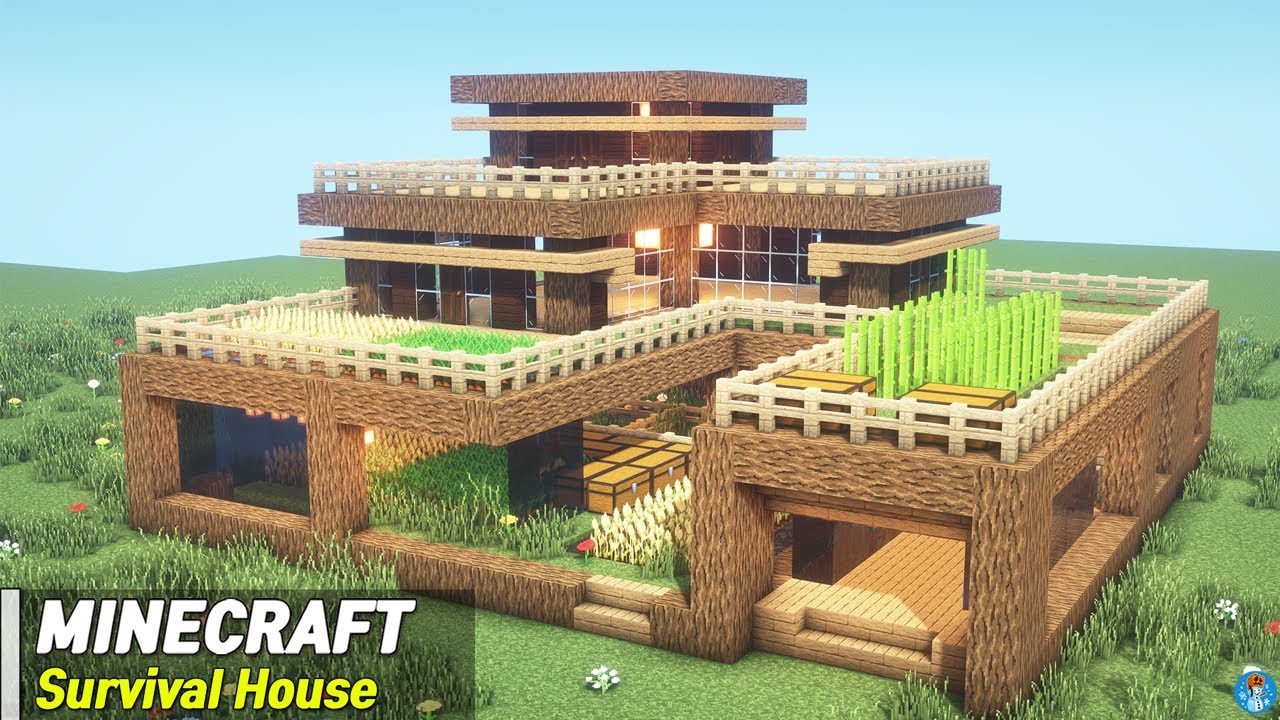 Minecraft : Large Oak House Tutorial l how to build (##49)