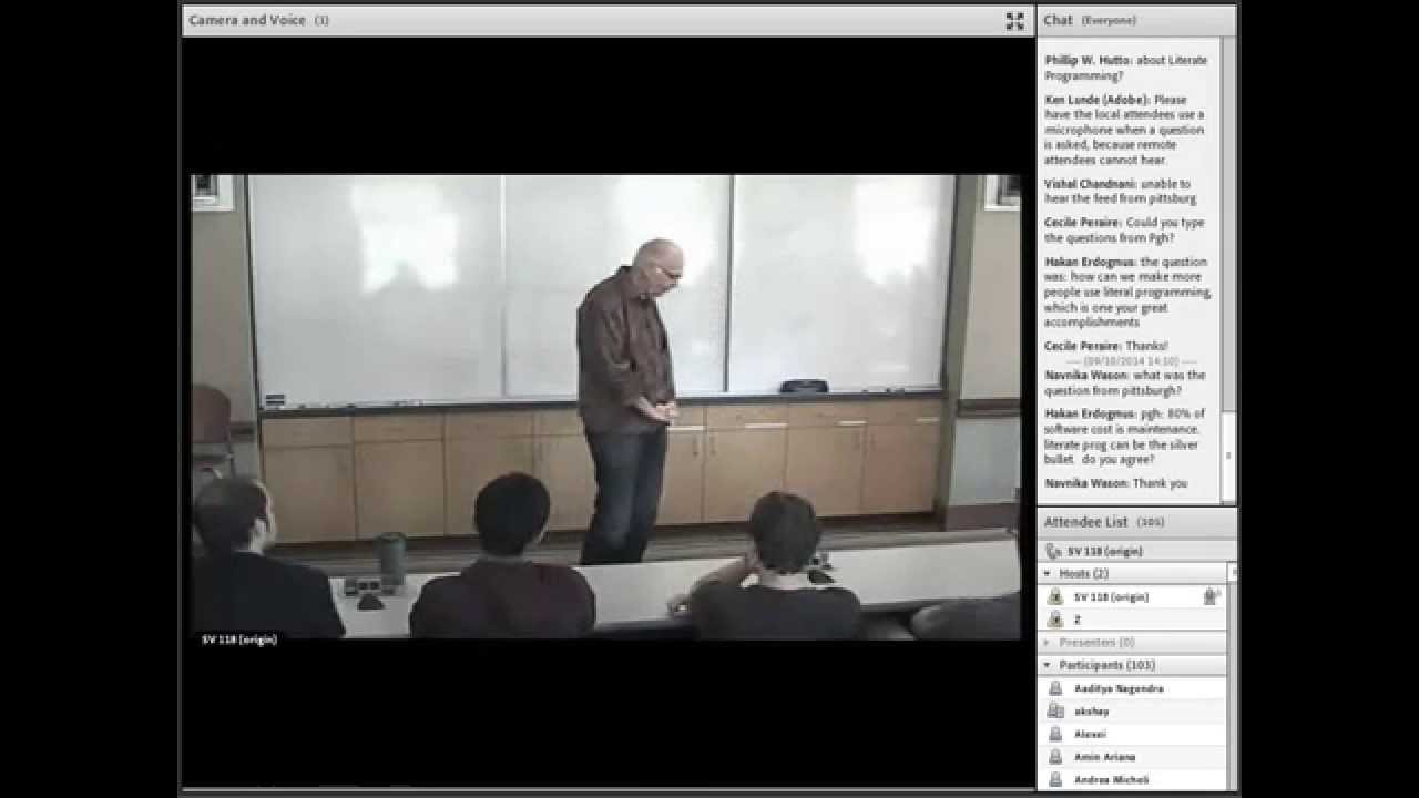 CMU Distinguished Lecture Series: Don Knuth 9-10-2014