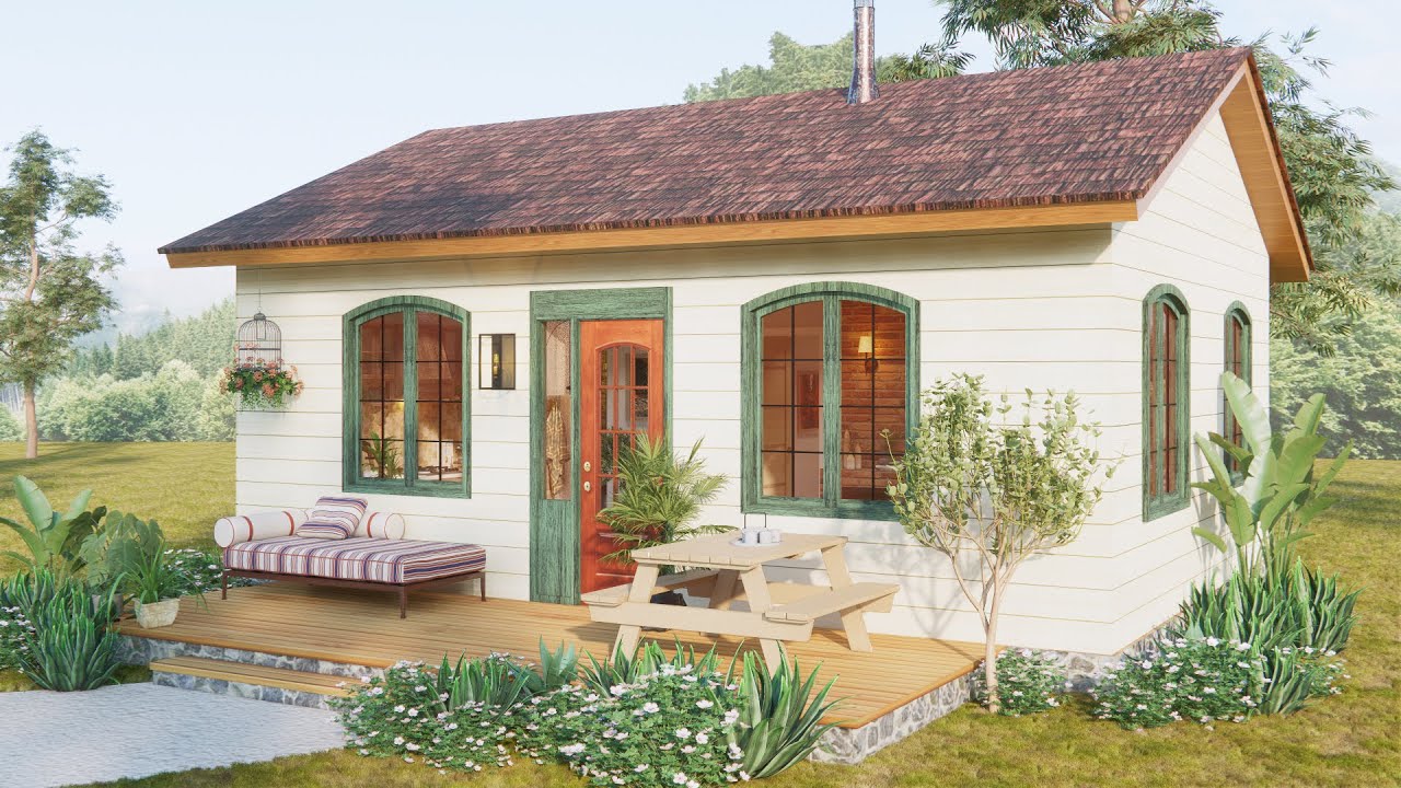 20' x 26' (6 x 8m) Charming Tiny House with a Cozy Farmhouse Style | Tiny Home Tour