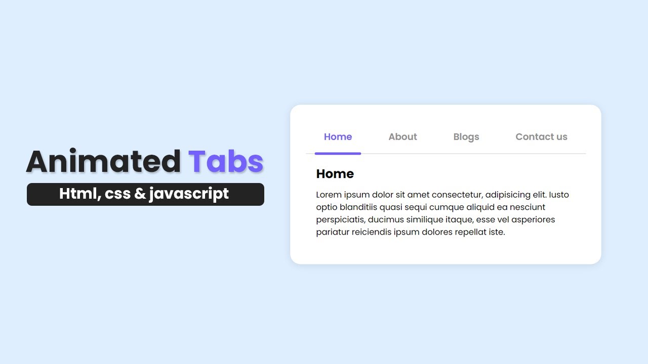 How to create Tabs using HTML, CSS, and JAVASCRIPT
