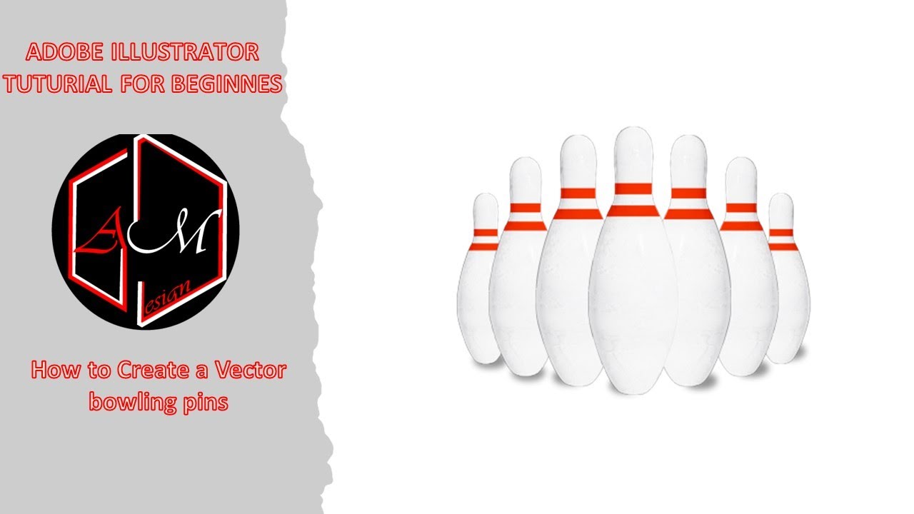 bowling pins vector step by step adobe for beginners #adobeillustrator #adnane_m_spot