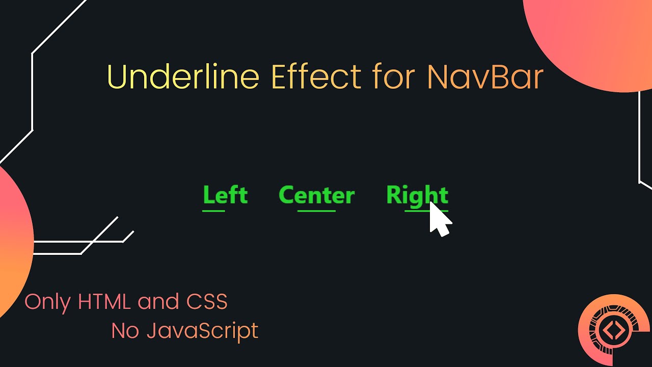 Navigation Link Effect || Hover Underline Effect || HTML & CSS Only || CWM