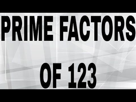 PRIME FACTORS OF 123