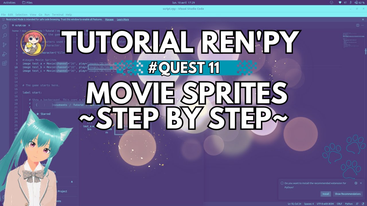 Ren'Py Tutorial: Adding Movie Sprites to Your Game