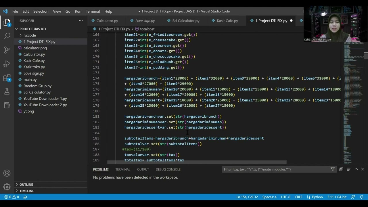 GUI Kasir Cafe - Program Sederhana Python