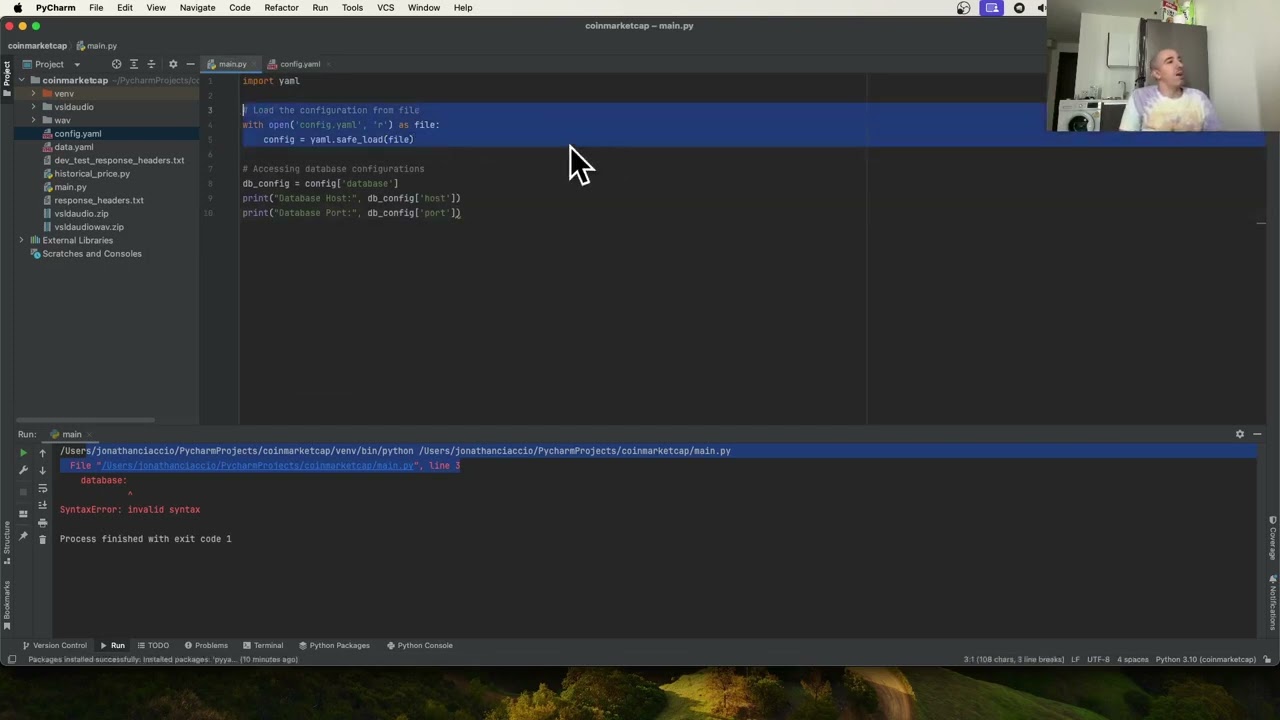 Using Python YAML to create a config file