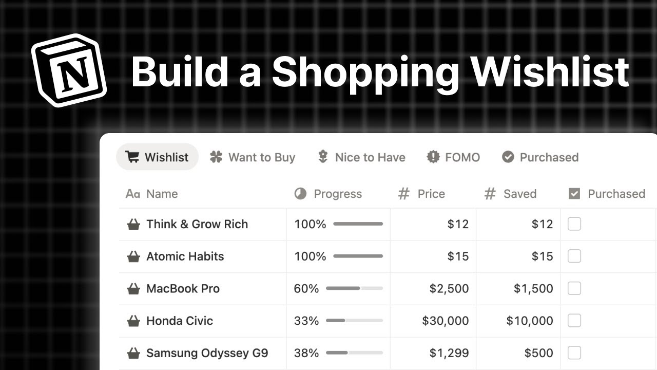 Build a Shopping Wishlist in Notion - Full Tutorial