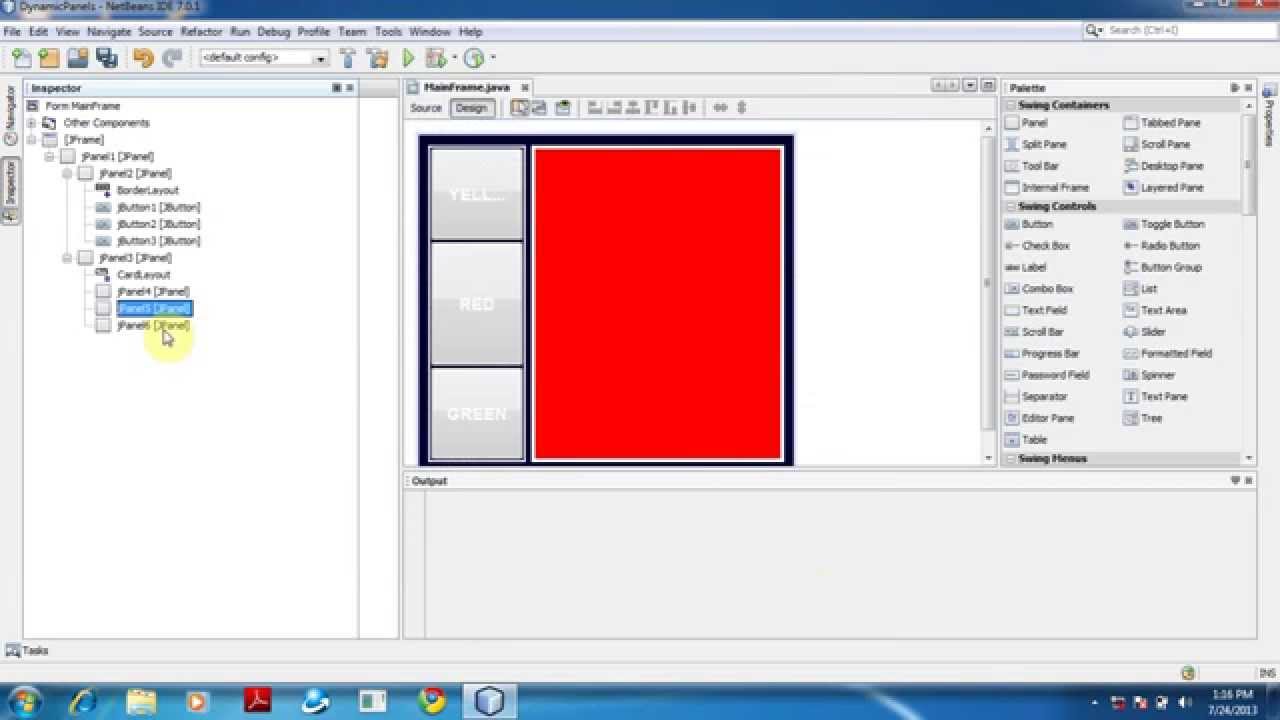 how to create dynamically changing JPanels in JFrame?