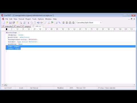 Learn jQuery Tutorial 129 Creating a hover text plugin - Mind Luster