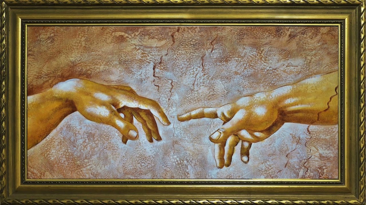 VINTAGE FRAMED ADAM COME TO LIFE | MICHELANGELO'S MASTERPIECE | THE CREATION OF ADAM FREE TV ARTWORK
