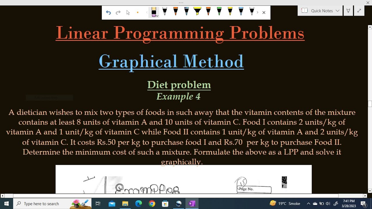 LPP16 | Linear Programming Problems | DIET Problem | Graphical Method | Example 4