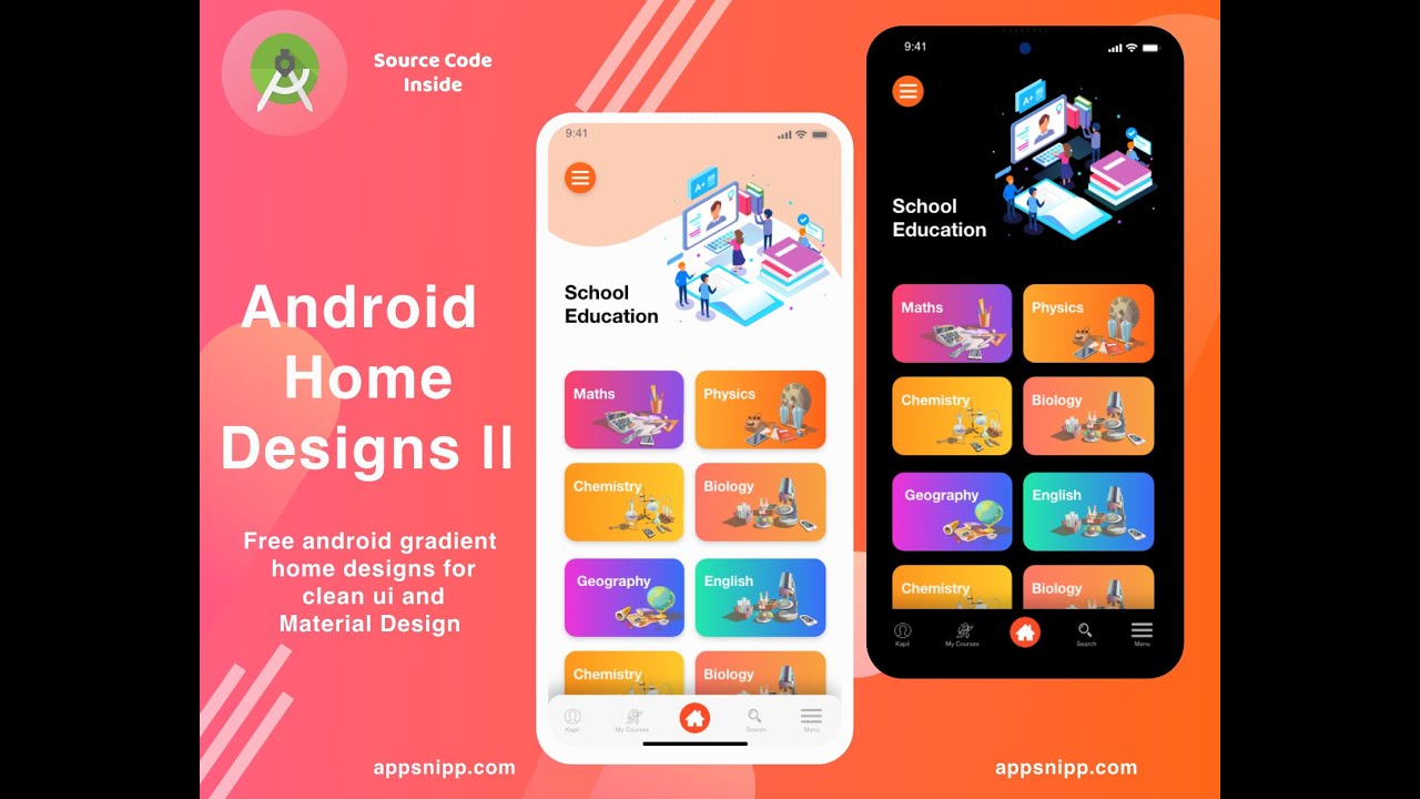 Android Clean UI Home Design with complete source code