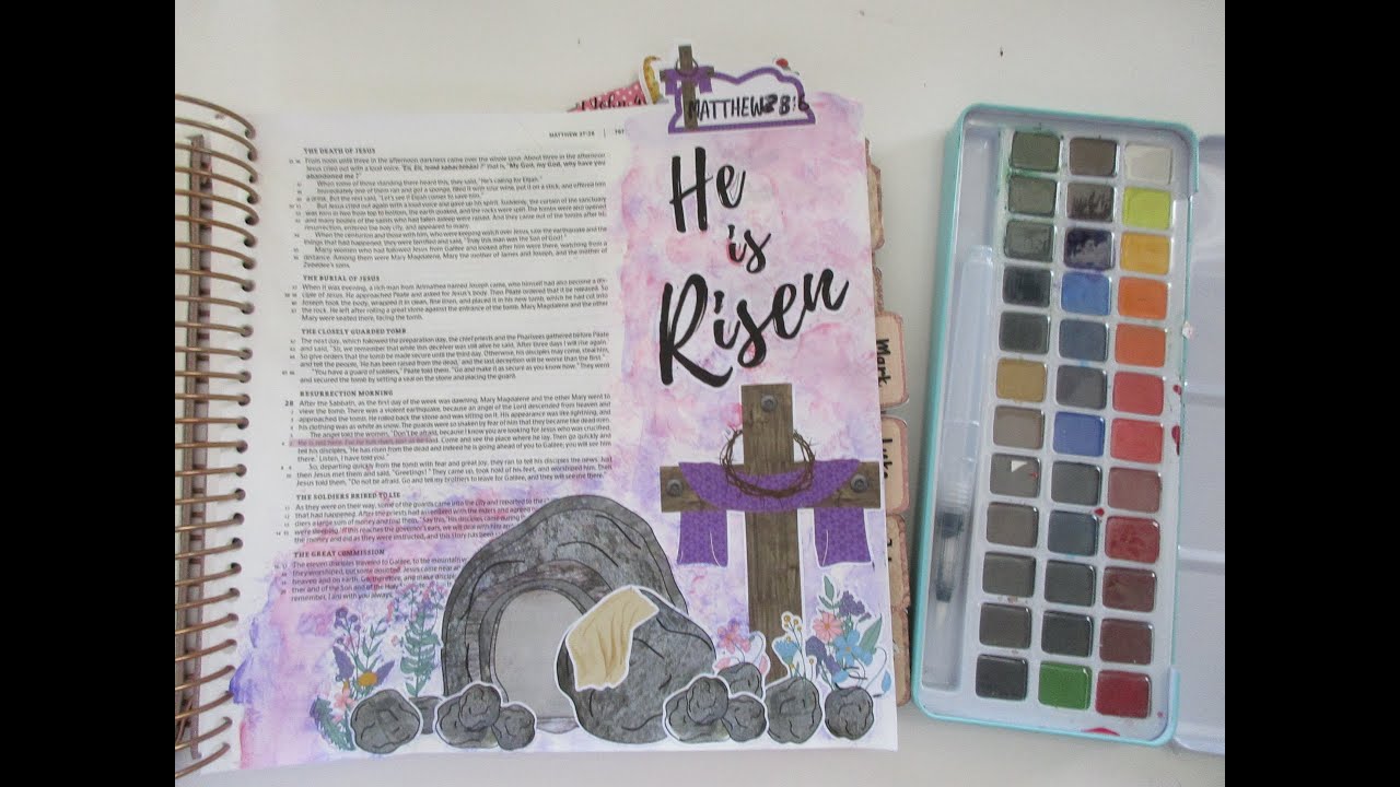 Technique Thursday #150 Matthew 28:6 Bible Journaling Page