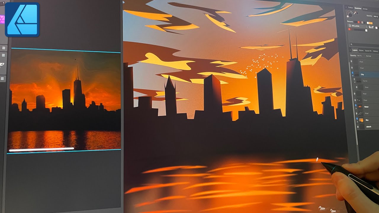 🌿 Draw With Me |  How I Draw Chicago’s Skyline in Affinity Designer