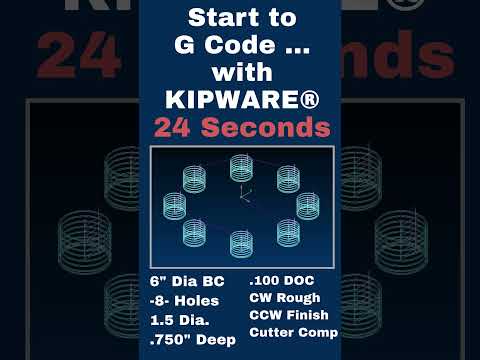 #CNC Circle #Mill Round Pockets - From Start to #GCODE in 24 Seconds with Kipware