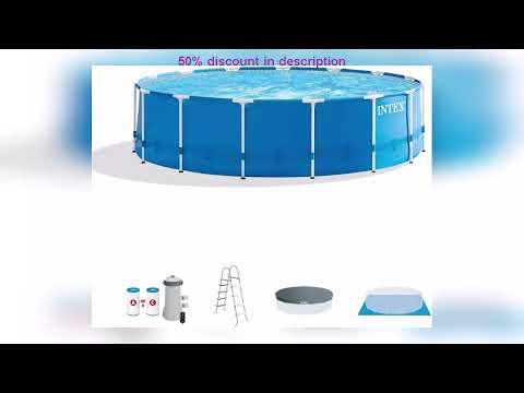 #28241EH Metal Frame Above Ground Swimming Pool Set: 15ft x 48in – Includes 1000 GPH Cartridge F