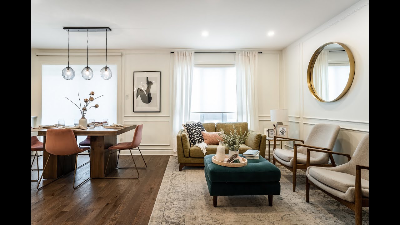 Olive & Neon - Interior Design - Transitional Style kitchen, living and dining - Montreal, Quebec