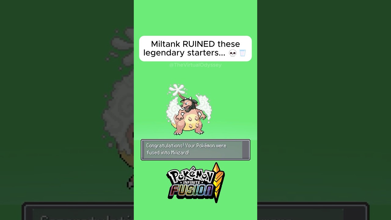 MILTANK RUINED THESE ICONIC STARTERS... 💀🥛 #Miltank #Ecremeuh #Pokemon #Fusions #TheVirtualOdyssey