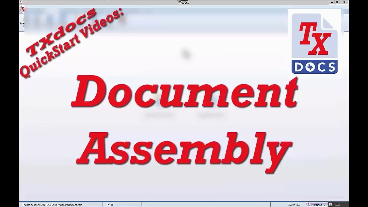 TXdocs Document Assembly QuickStart