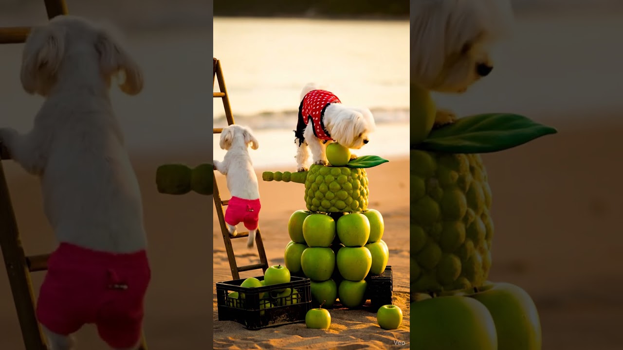 “Two Maltese Dogs Build a Tank Out of Apples 🍏🐾 (Unreal!)”