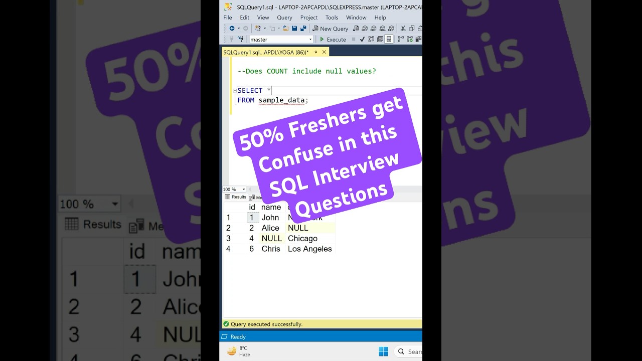 SQL Interview Questions #excel #sql #python #sqlrpgle #coding #sqlfordataengineer #viral