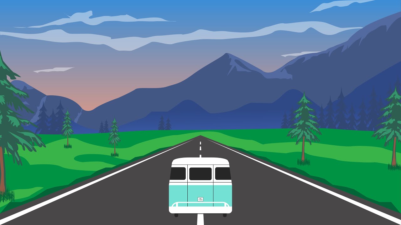 Road Trip Landscape Scenery| Vector Illustration| Speed art