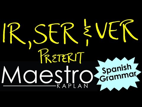 The Preterit of IR, SER and VER