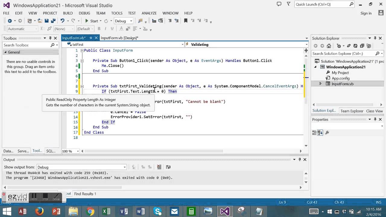ErrorProvider Component in Visual Basic