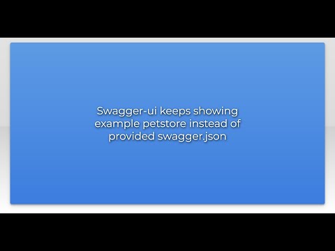 Swagger-ui keeps showing example petstore instead of provided swagger.json
